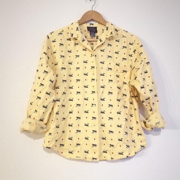 Vintage | Tops | Vintage English Equestrian Yellow Horse Shirt | Poshmark